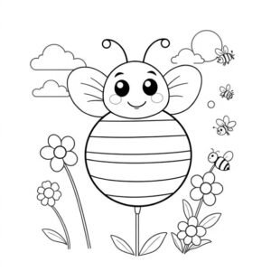Buzzing Bees Coloring Pages for Creative Kids - Coloring Dex
